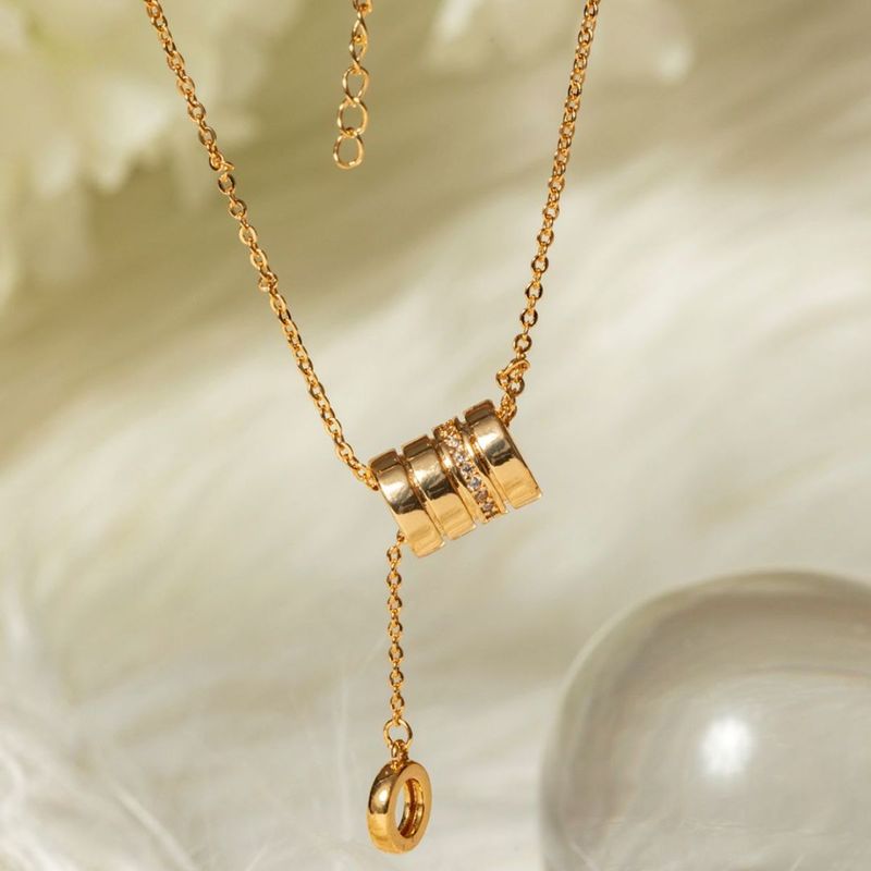 Buy PRITA Ring Pendant Clavicle Chain Rose Gold Necklace Online