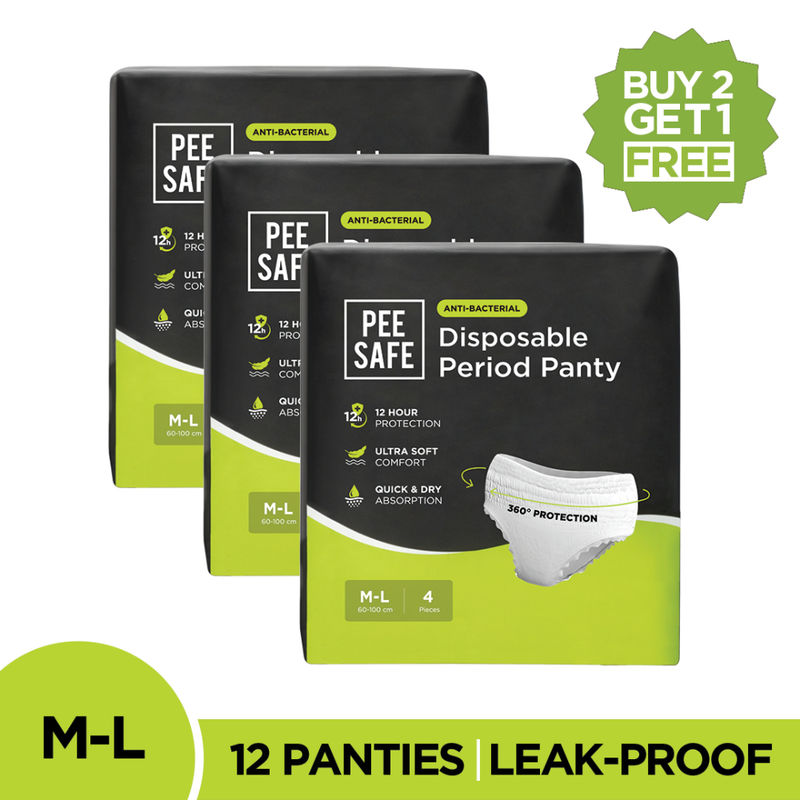 Buy Pee Safe Disposable Comfort Period Panties For Heavy Flow M-L Size ...