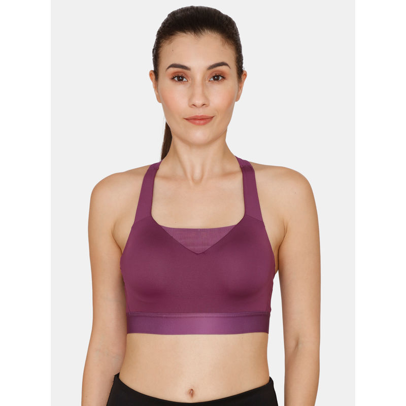 Zivame Racerback High Impact Sports Bra - Purple Passion: Buy Zivame ...