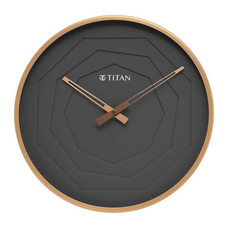 Buy Titan Rose Gold Metallic Clock with Multi-Layered Grey Dial ...