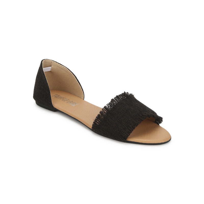 Buy Truffle Collection Girl Black D'orsay Slip-on Flats Online