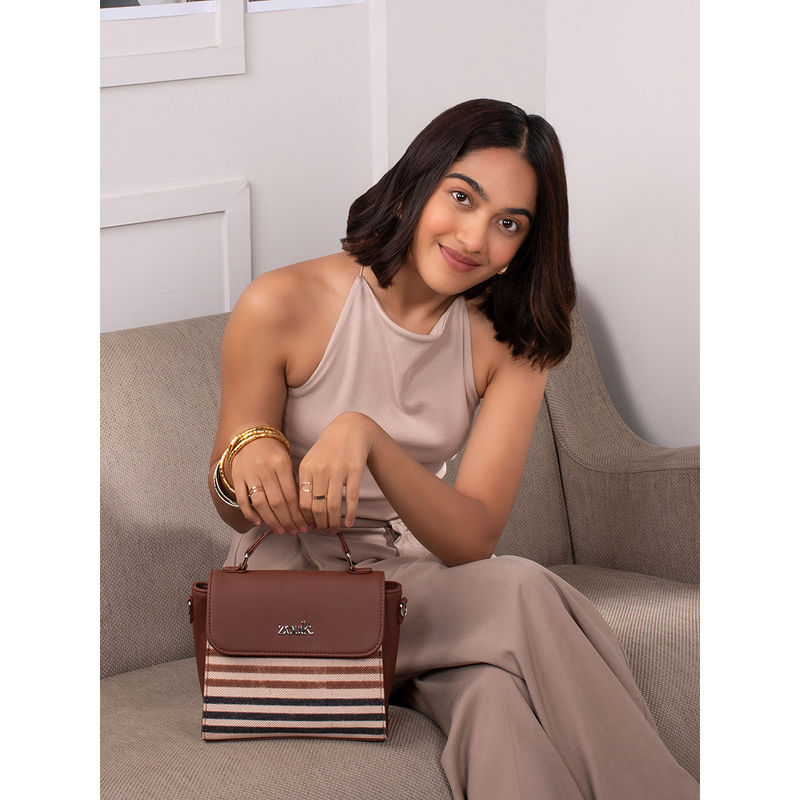 Buy Zouk Qutub Stripes Statement Sling Bag Online