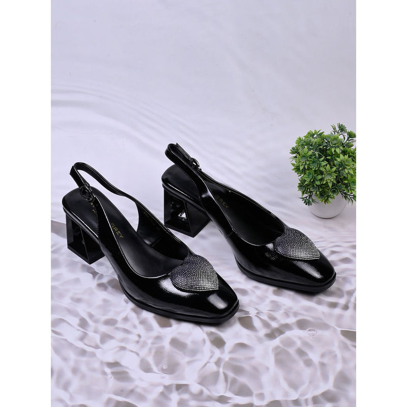 Buy Ronnie Grey Women Black Solid Sandal Heels Online