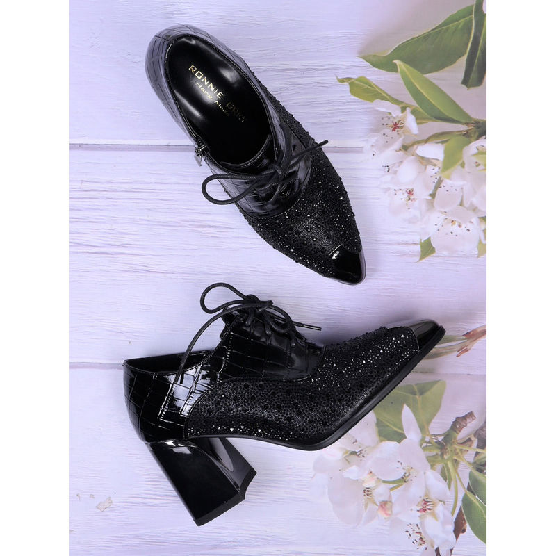 Buy Ronnie Grey Women Black Printed Casual Boots Online