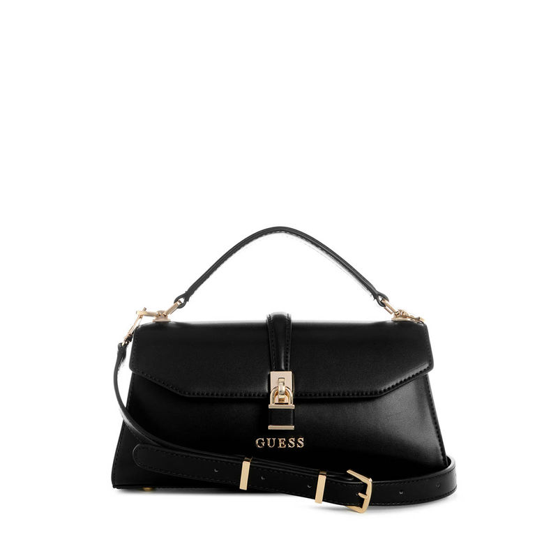Buy Guess Black Solid Queensland Top Handle Crossbody Bag Online
