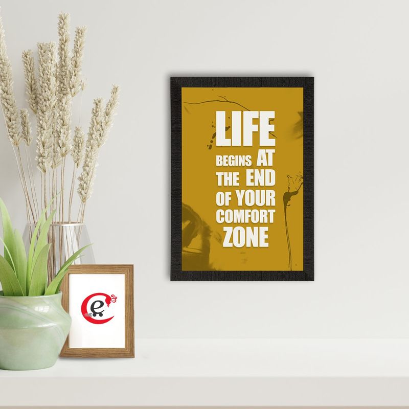 Buy eCraftIndia Life Motivational Quote Texture Uv Art Painting Online