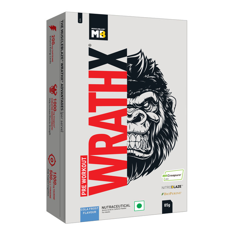 Buy MuscleBlaze Pre Workout Wrathx With Creapure, Nitroblaze ...