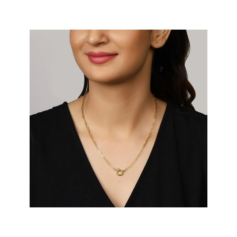 Buy GIVA Sterling Silver Golden Classic Linked Chain for Mens and ...