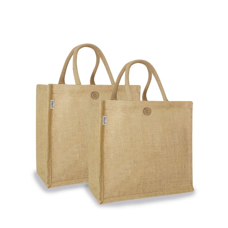 Buy Earth Bags SOLID NATURAL COLOR BAGS WITH LOOP CLOSURE-PACK OF 2 Online