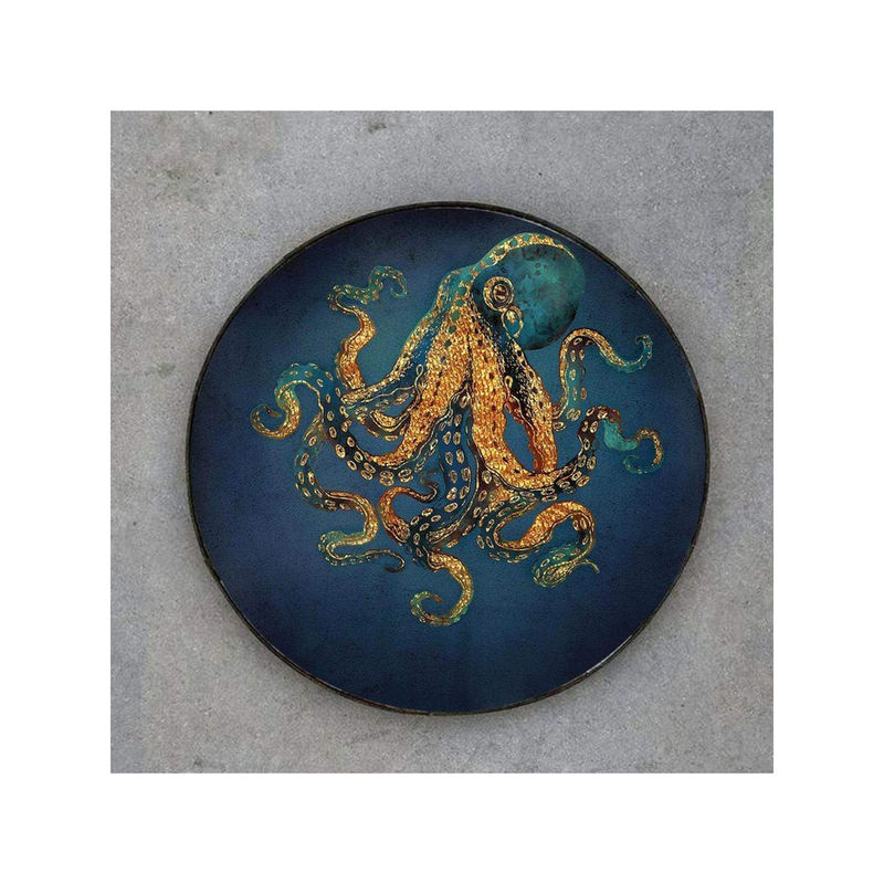 Buy The Artment Wise Old Octopus Canvas Matte Finish Blue (Small) Online