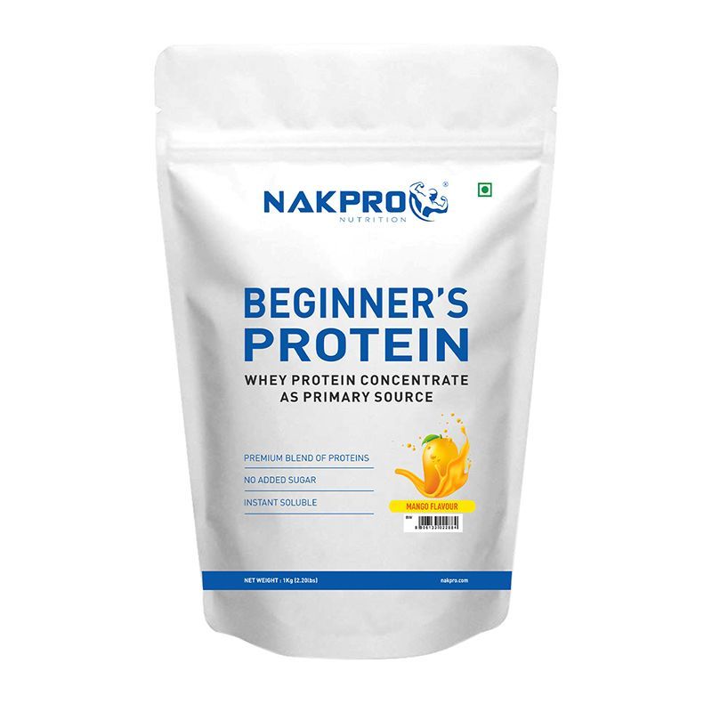 NAKPRO Beginner's Whey Protein Concentrate Supplement Powder - Mango ...