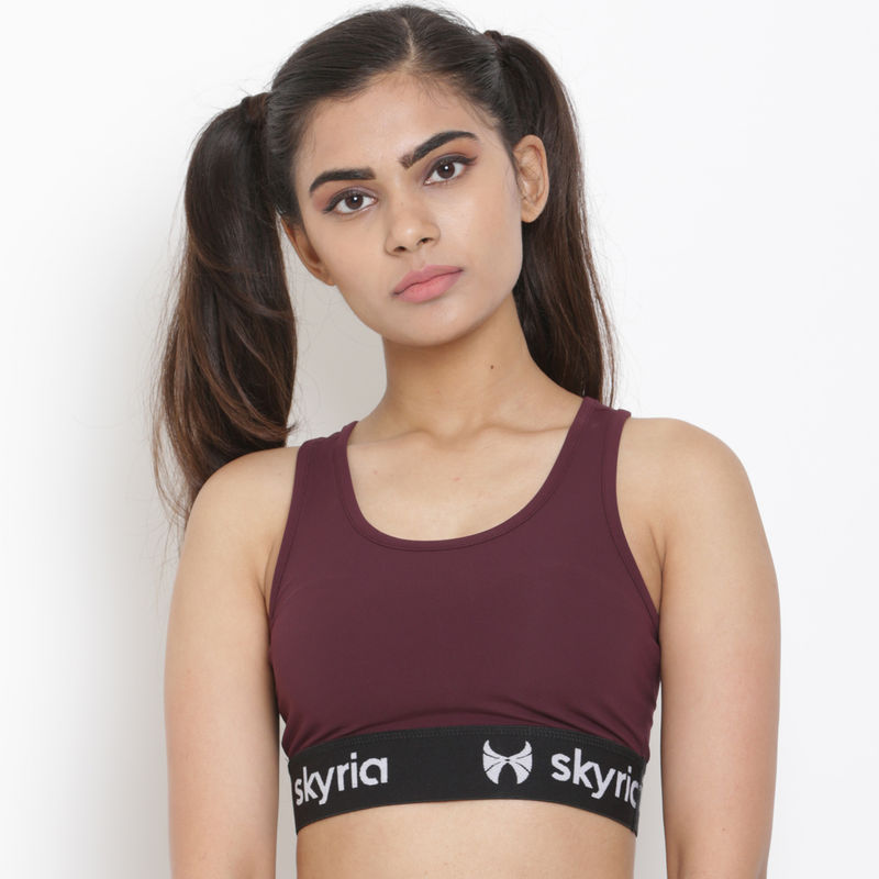 Buy Skyria Mia Go Sports Bra - Merlot Wine (XS) Online