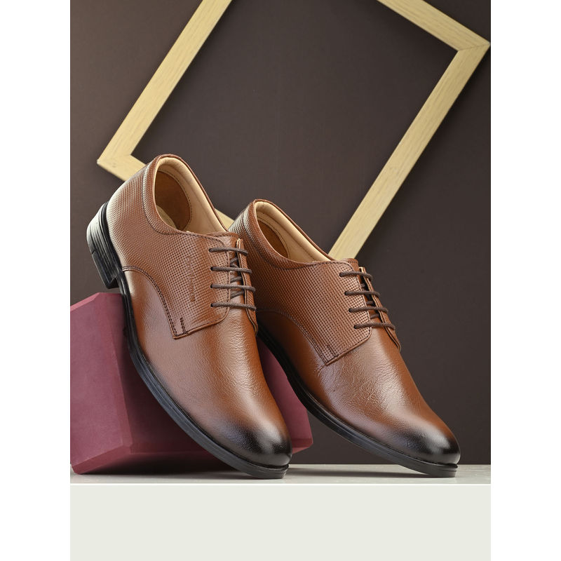 Buy CLOG LONDON Tan Leather Formal Lace Up Derbies Online
