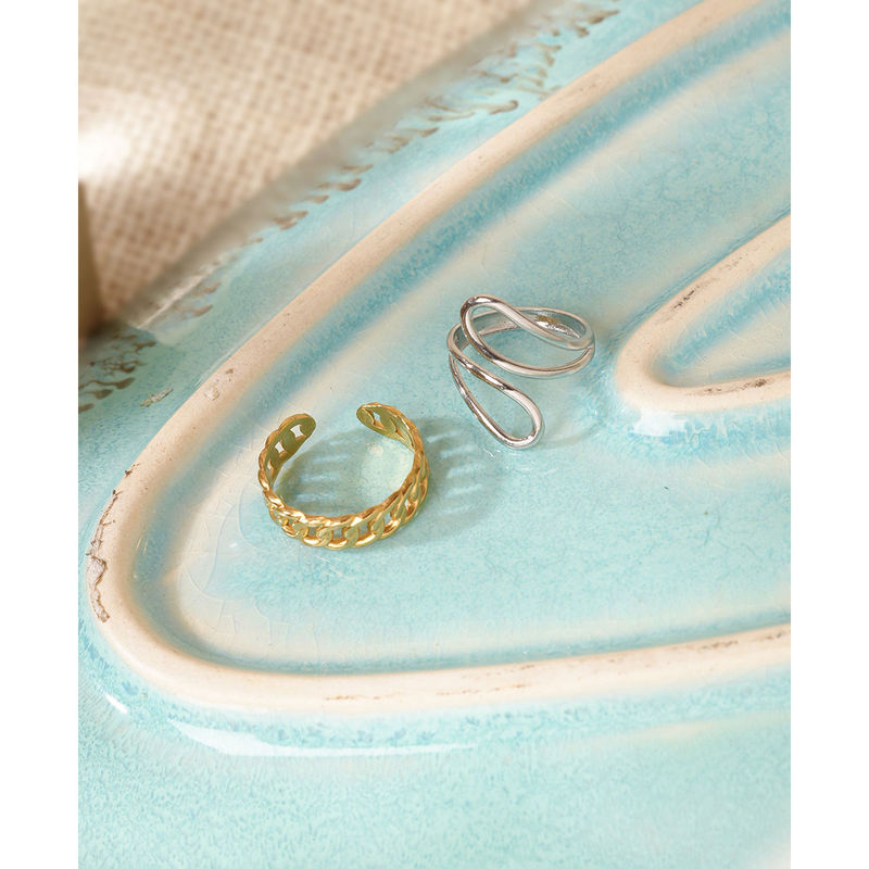 Buy Niska Anti-Tarnish Multi-Color Ring (Pack Of 2) Online