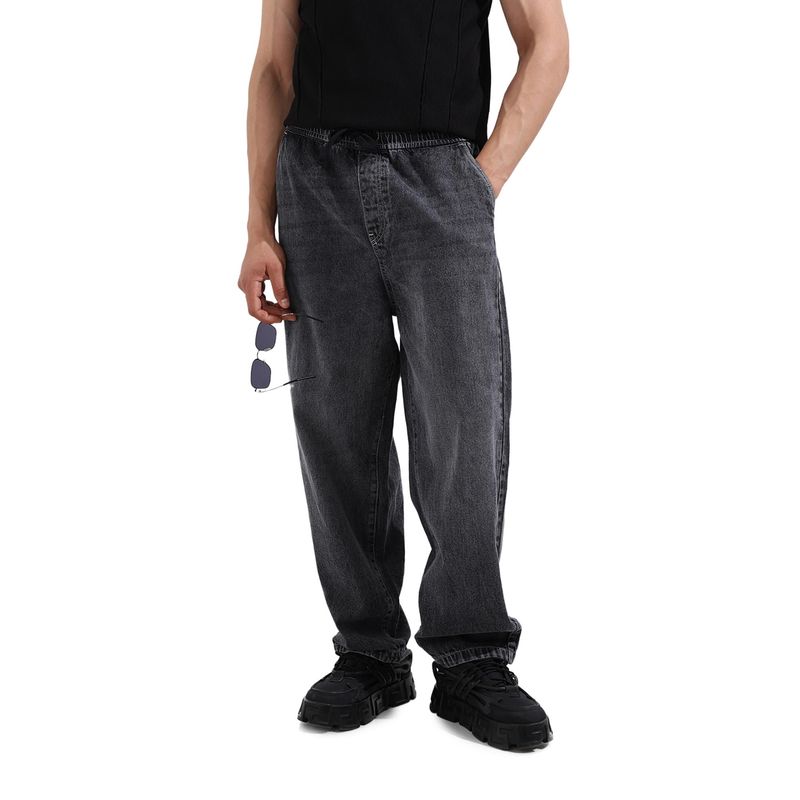 Buy The Indian Garage Co Men Grey Relaxed Fit Solid Mid-Rise Eternity ...
