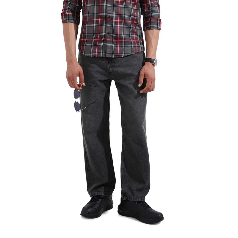 Buy The Indian Garage Co Men Grey Relaxed Fit Solid Mid-Rise Eternity ...