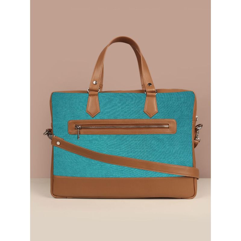 Buy The House Of Ganges Ross Soft Jute Laptop Bag - Turquoise (L) Online