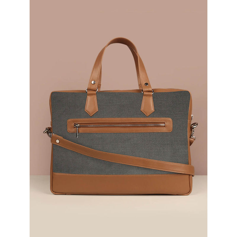 Buy The House Of Ganges Ross Soft Jute Laptop Bag - Grey (L) Online