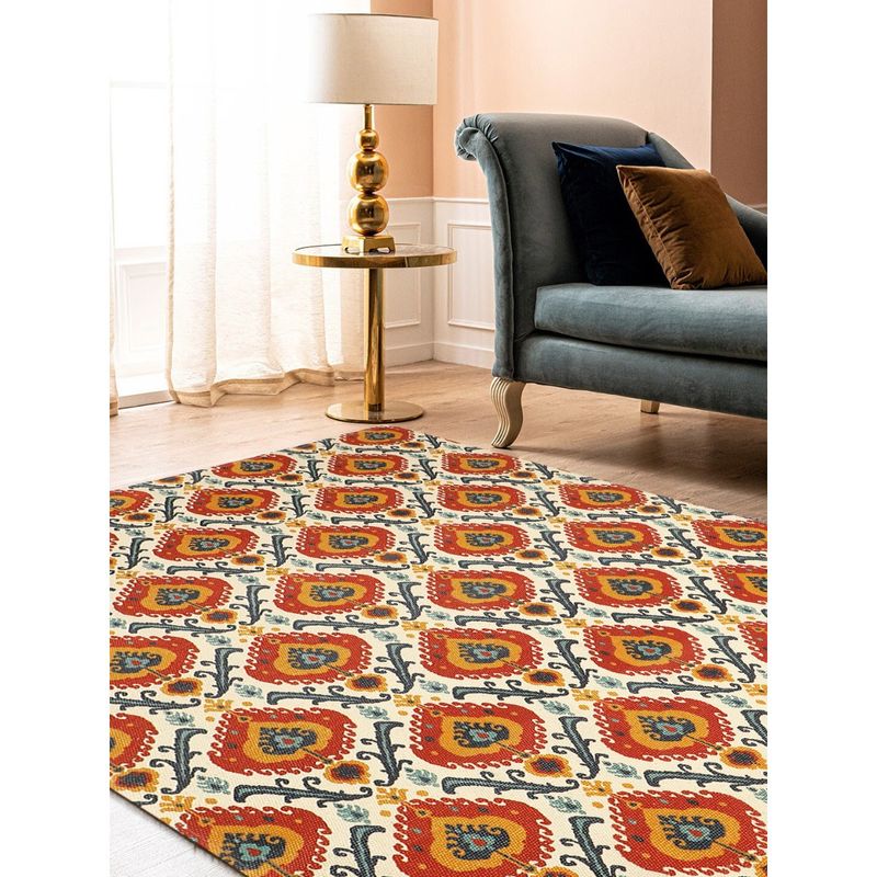 Buy BLANC9 Gul Nilofer Cotton Carpet Online