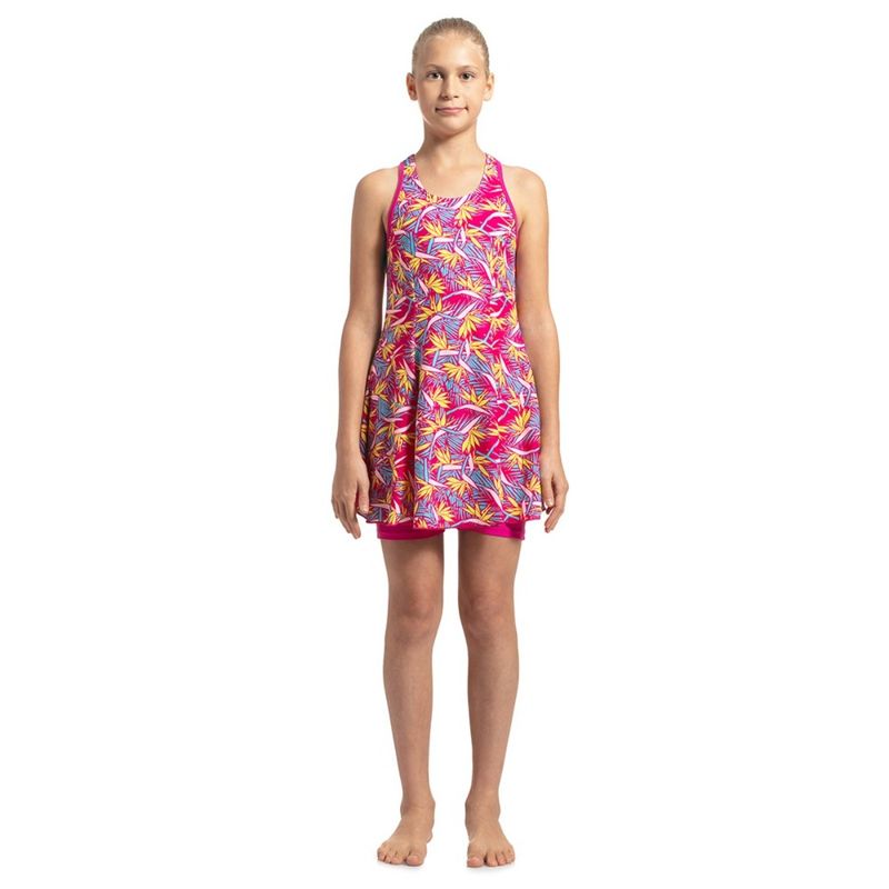 Buy Speedo Girl's Endurance10 Printed Racerback Swimdress With Boyleg ...