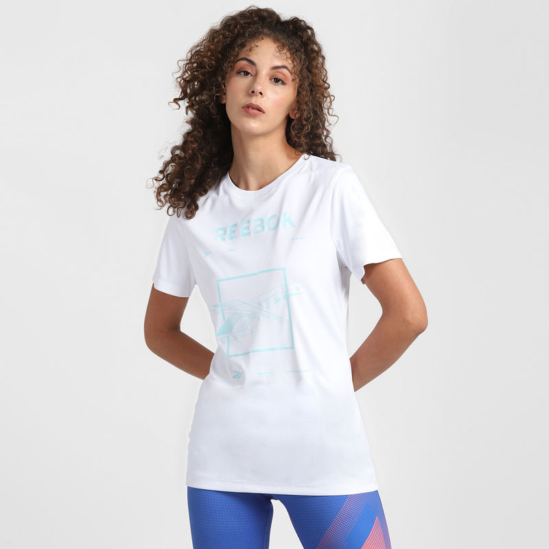 Reebok Prime W Graphic Tee White Training T-shirt: Buy Reebok Prime W ...