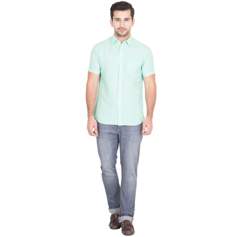 Buy Red Tape Green Solid Shirt Online