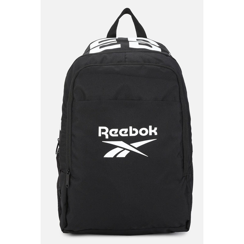 Buy Reebok Unisex Black Printed Zip Closure Backpack Online