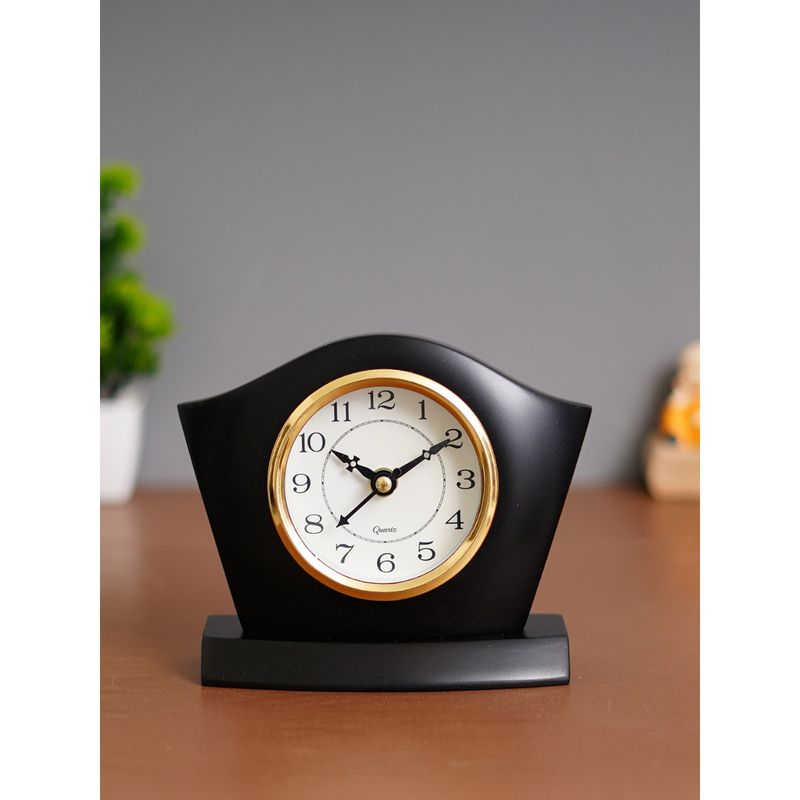 Buy eCraftIndia Elegant Wooden Analog Table Clock with Striking ...