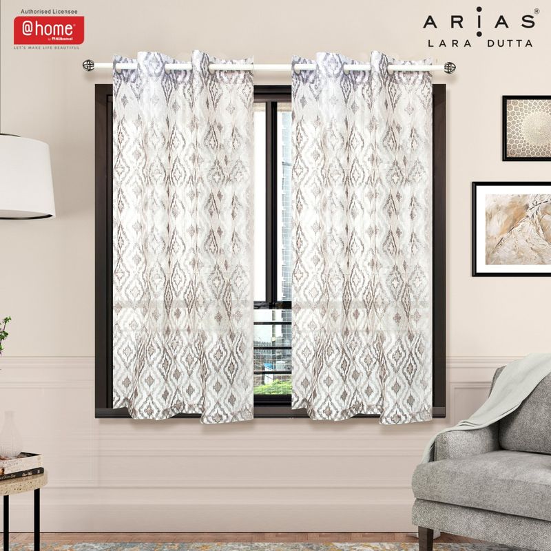At Home by Nilkamal Arias Luxuria Sheers Window Curtain Grey (Set of 2 ...