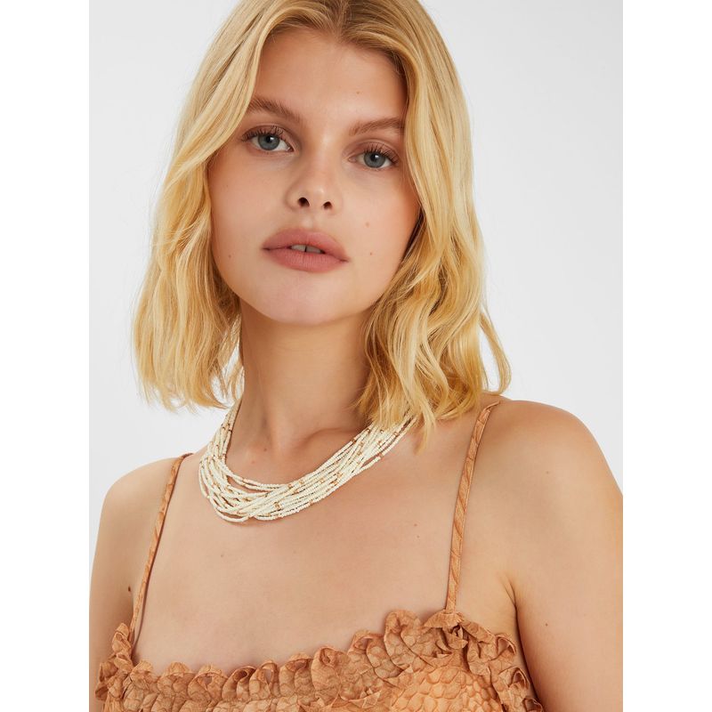 Buy Accessorize London Off White Bead Layered Necklace Online