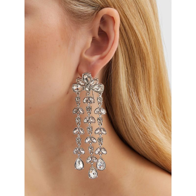 Buy Accessorize London White Statement Dia Petal Casca Earrings Online