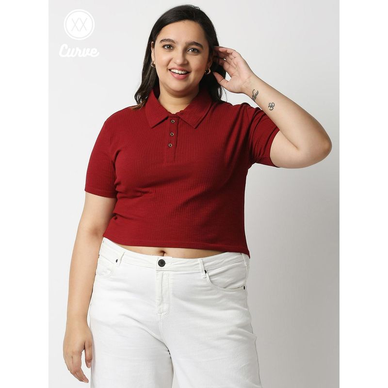 Buy Twenty Dresses by Nykaa Fashion Curve Maroon I Am Unstoppable ...