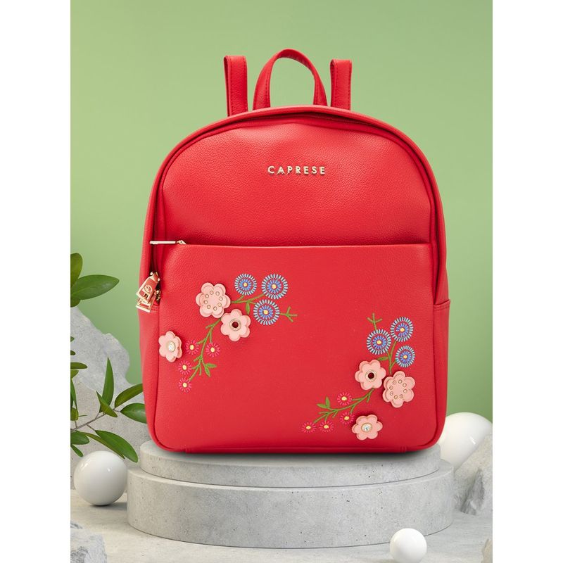 Buy Caprese Maroon Floral Backpack Online