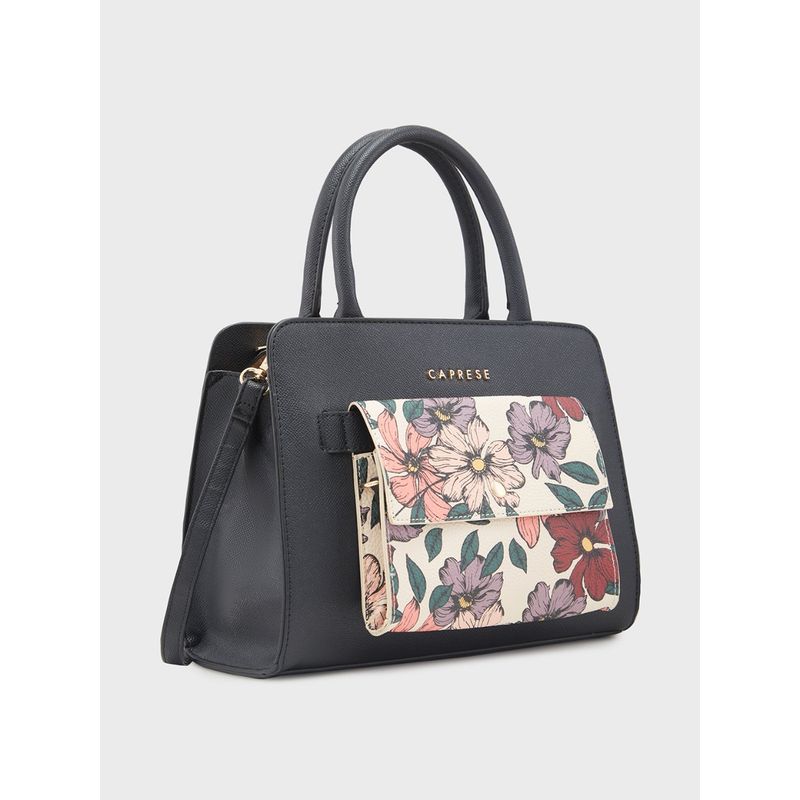 Buy Caprese Black Floral Hand Bag and Detachable Strap Online