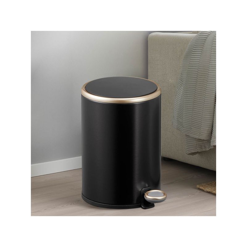 Buy OBSESSIONS Stainless Steel Round Step Dustbin with Liner, 3 Liters ...