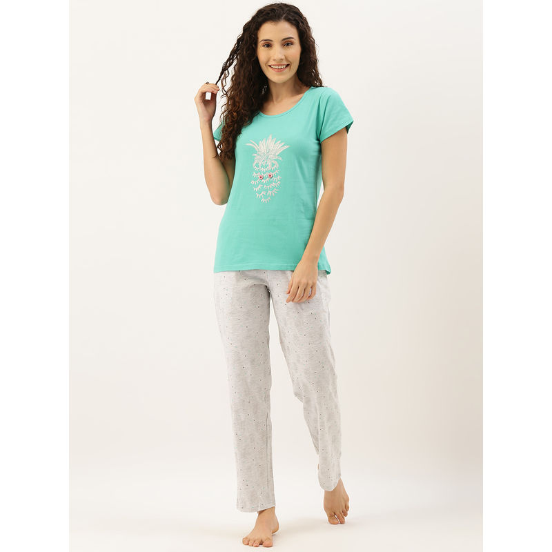Buy Clt.s Women T-shirt & Pyjama Set - Blue Online