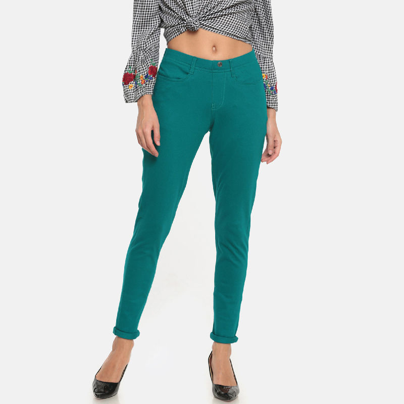 Buy Go Colors Peacock Blue Jeggings 360 Degree Super Stretch Premium ...