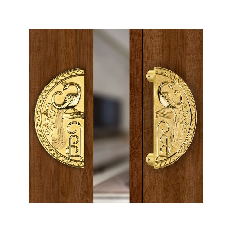 Buy Plantex Heavy Duty Main Door Handle Round Shape (323 Gold Finish ...