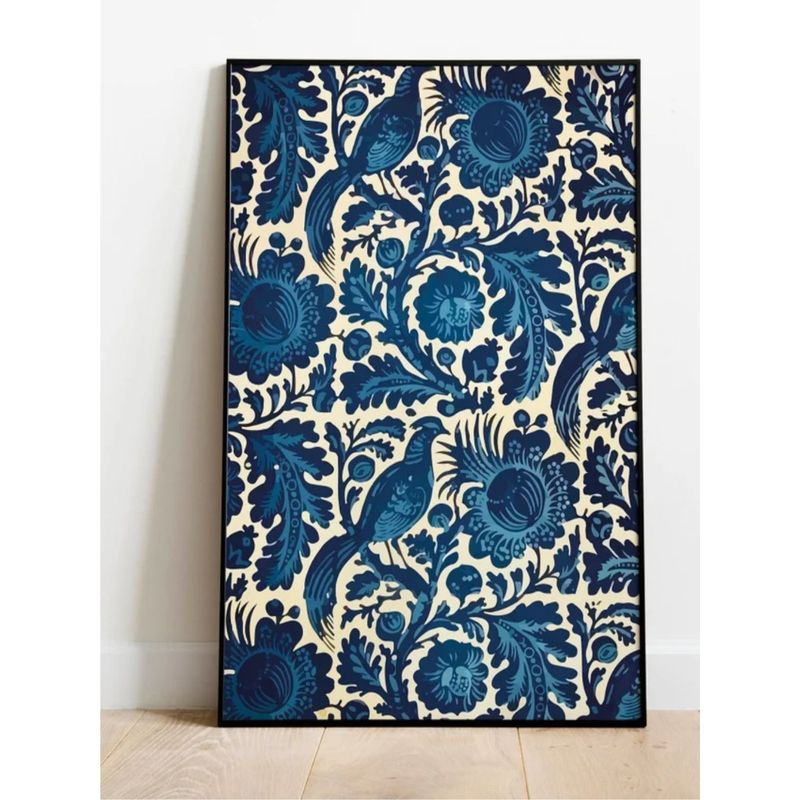 Buy Indian Classic Art Pichwai Blue Vintage Indian Floral Wall Art ...