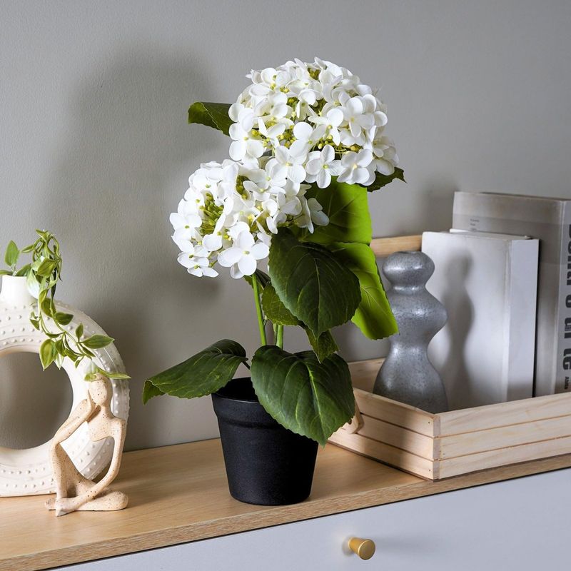 Buy The Artment Everbloom Hydrangea Artificial Table Plant with Pot (H ...