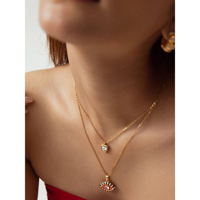 Buy Perfectly Average Heart Shaped CZ Pendant Necklace | 18K Gold ...