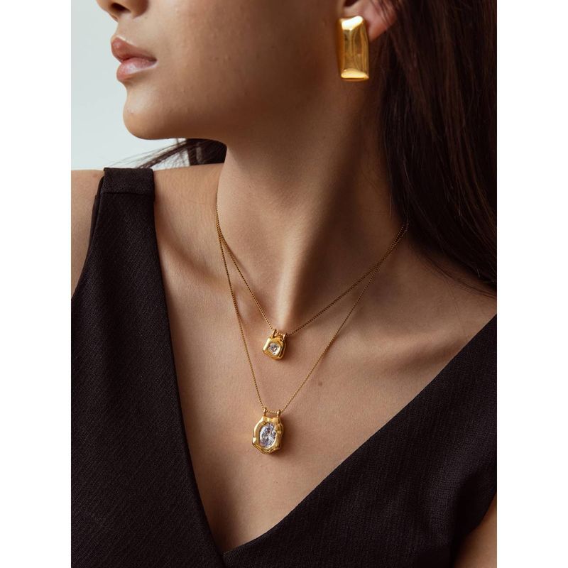 Buy Perfectly Average Small CZ Stone Pendent | 18K Gold Plated ...