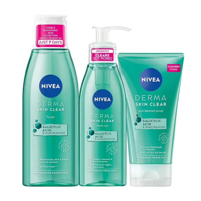 Buy NIVEA Derma Skin Clear Regime Combo With Niacinamide And Salicylic ...