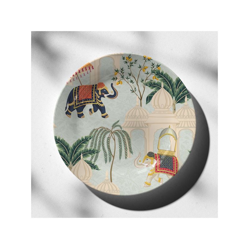 Buy ARTCREST Indian Elephants Heritage Hues 10-Inch Ceramic Wall Plate ...