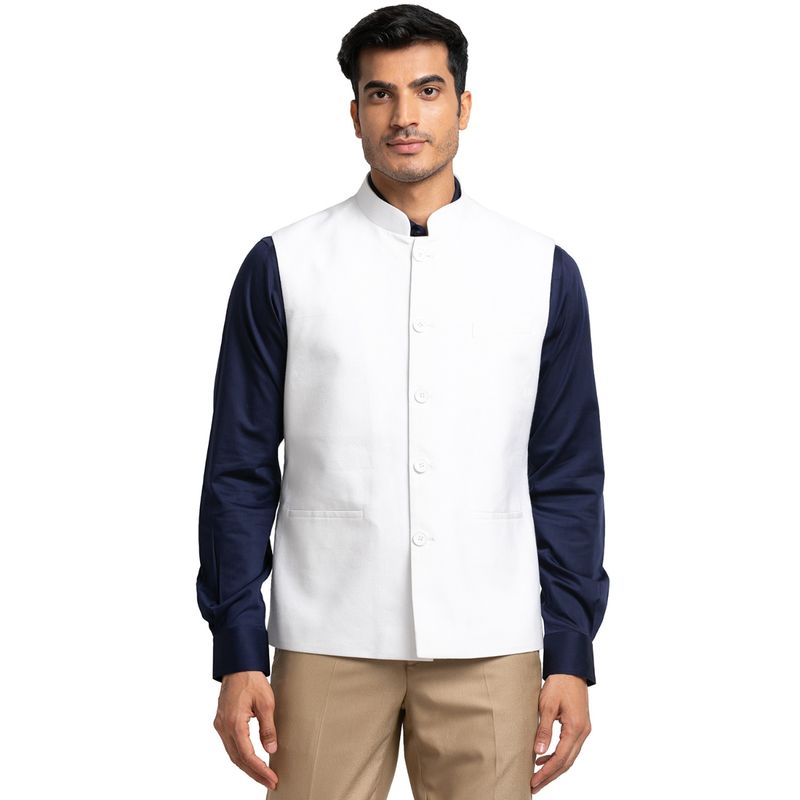 Buy Raymond White Waistcoat Online