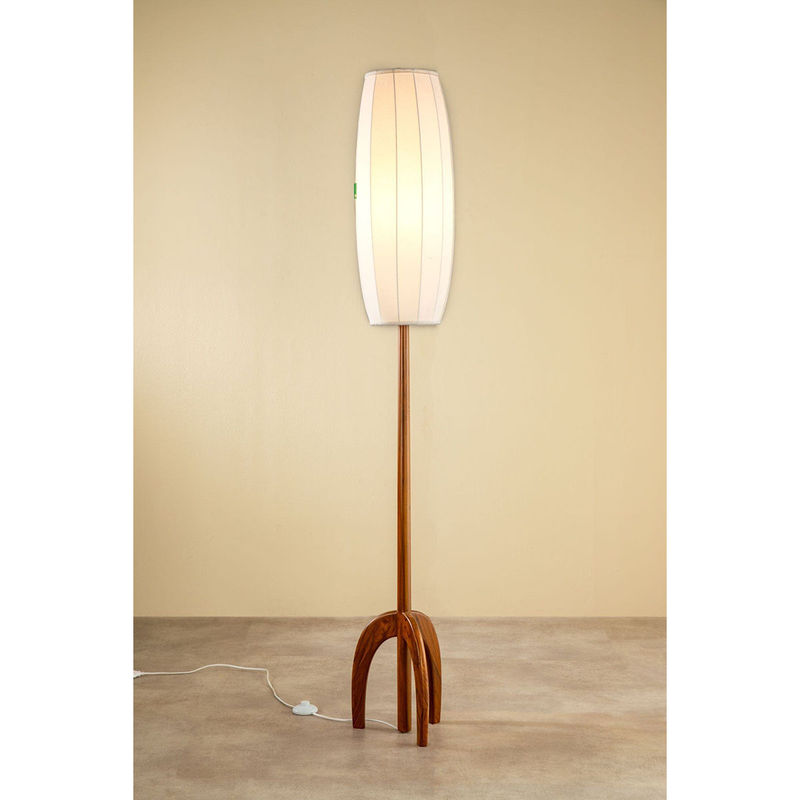 Buy Freedom Tree Skyrocket Natural Floor Lamp Ensemble with Dusky Pink ...
