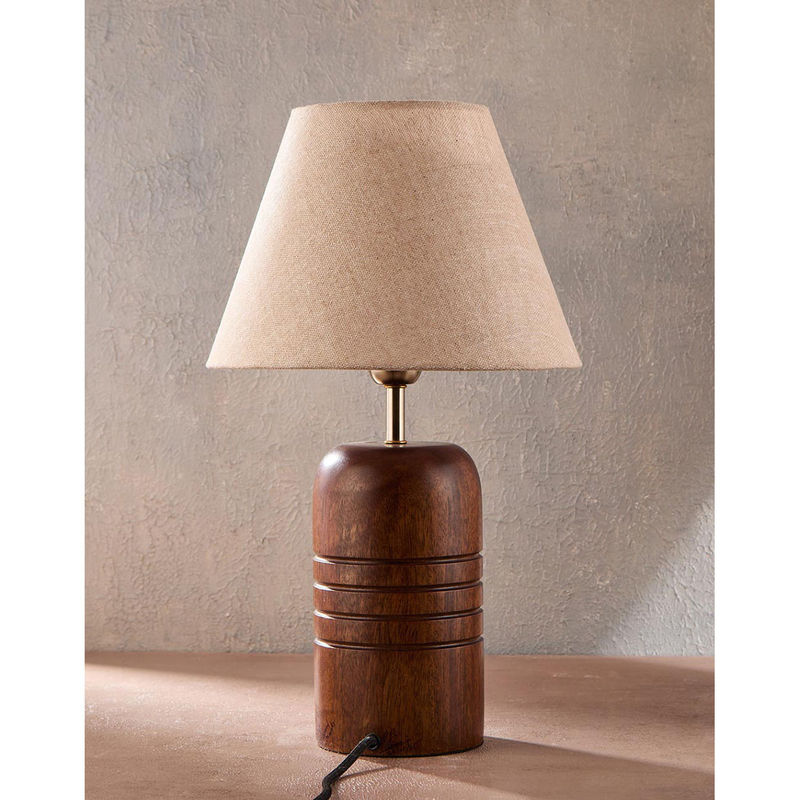 Buy Fabindia Stambh Wooden Table Lamp Online