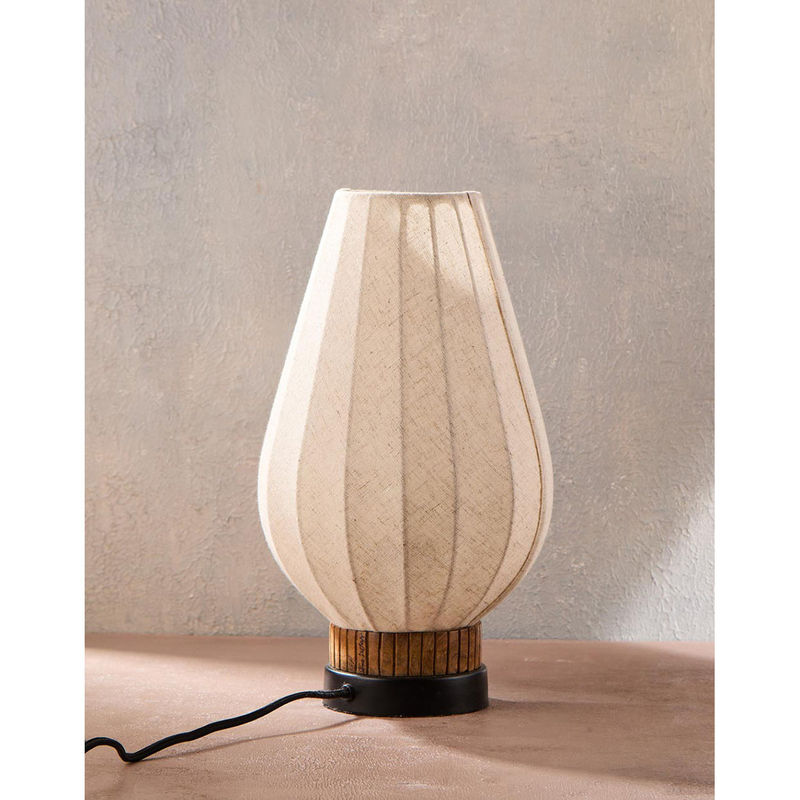 Buy Fabindia Brown Viraj Wooden Table Lamp Online