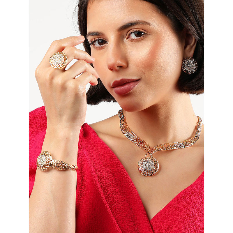 Buy SOHI Gold Plated Designer Jewellery Set Online