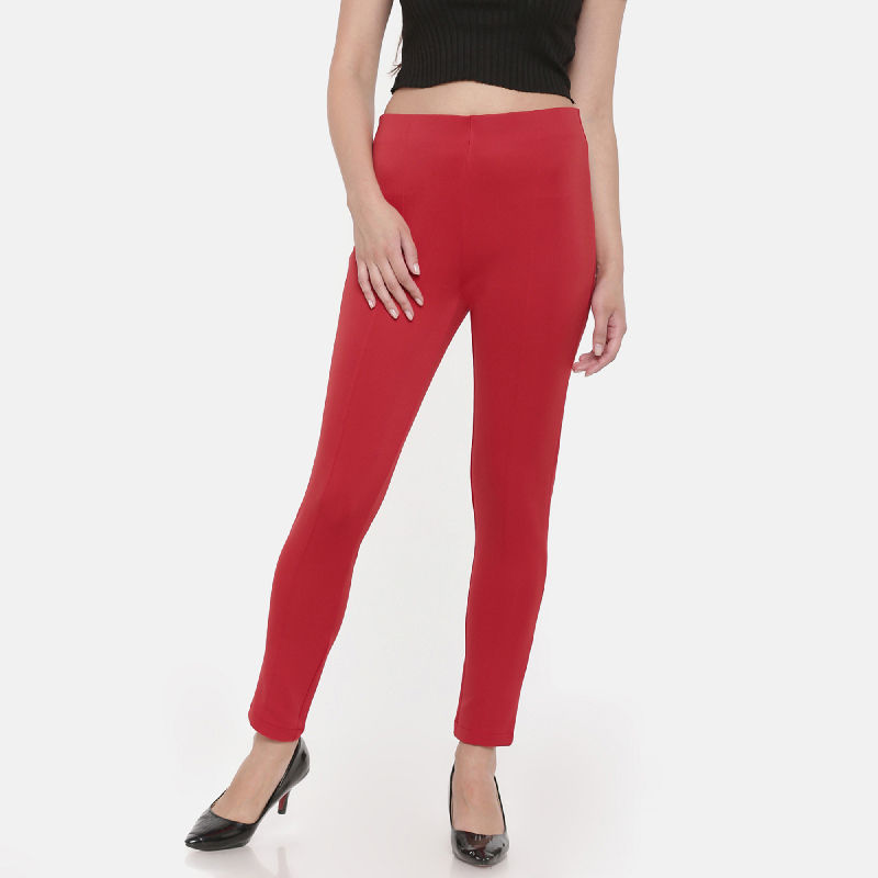 Buy Go Colors Bright Red Ponte Pants (M) Online